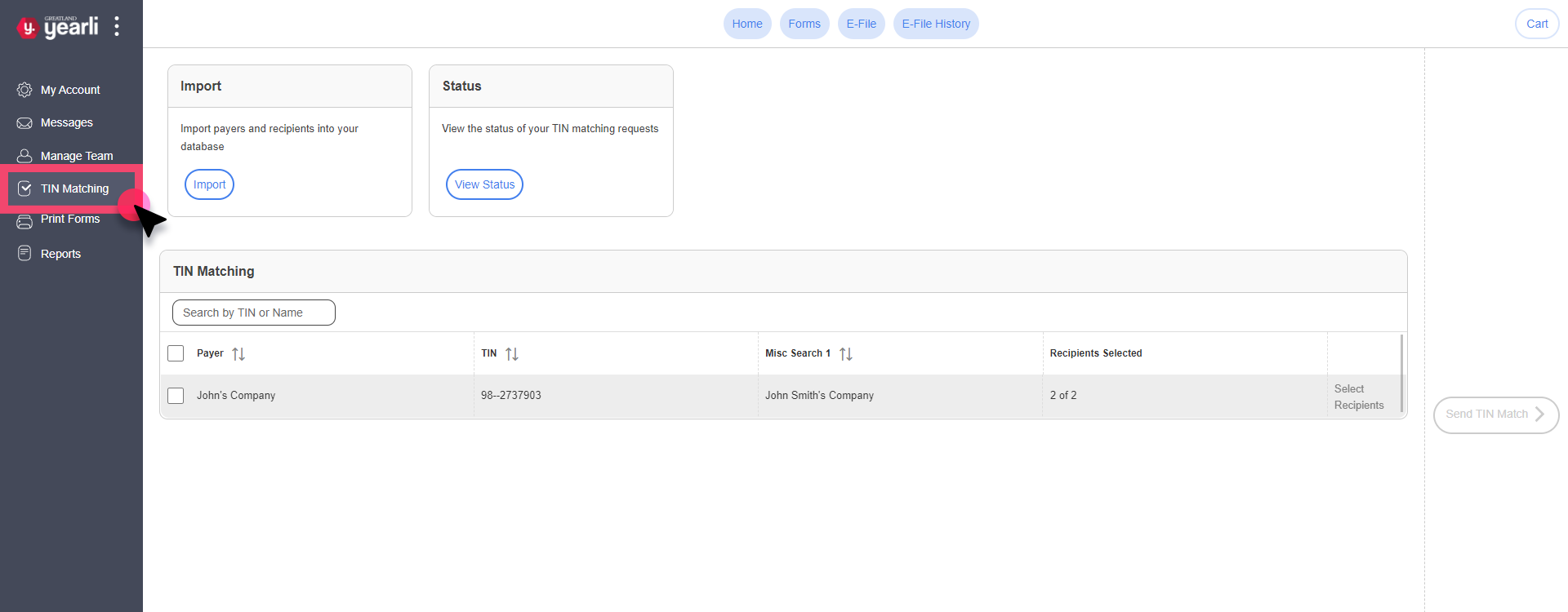 TIN Matching – Yearli Quick Start Guide