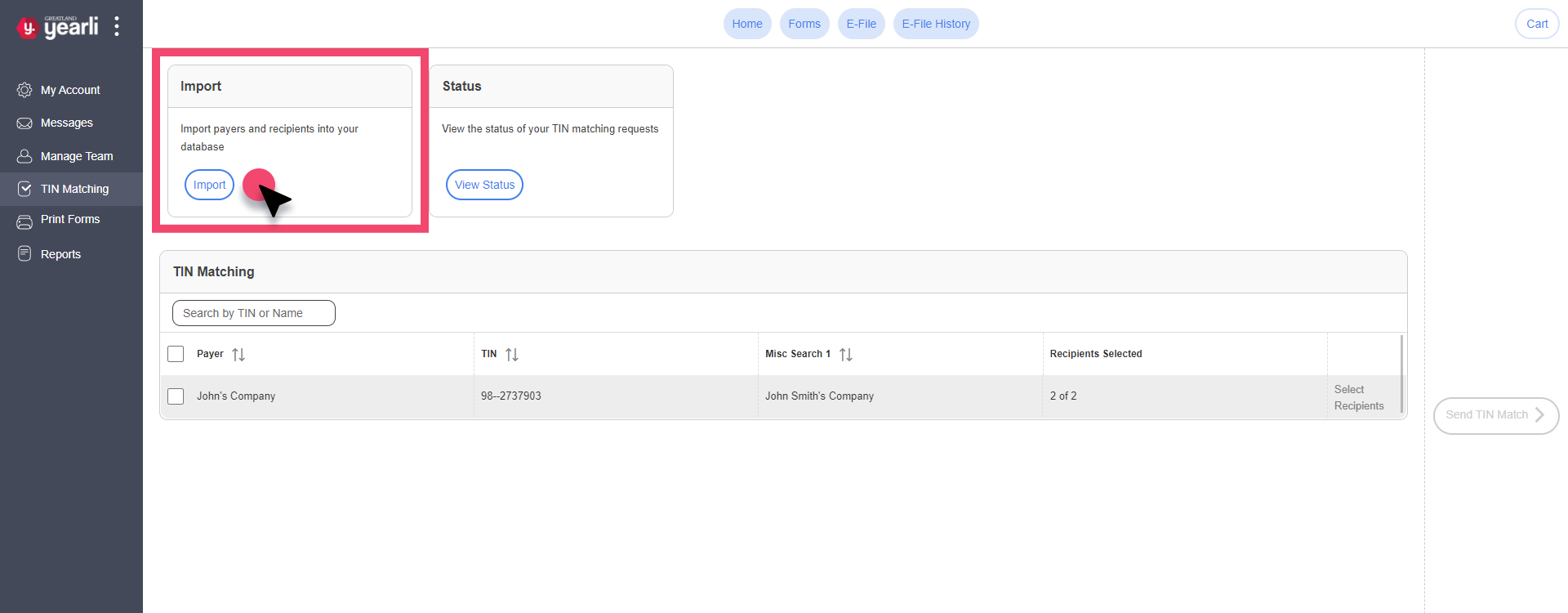 TIN Matching – Yearli Quick Start Guide