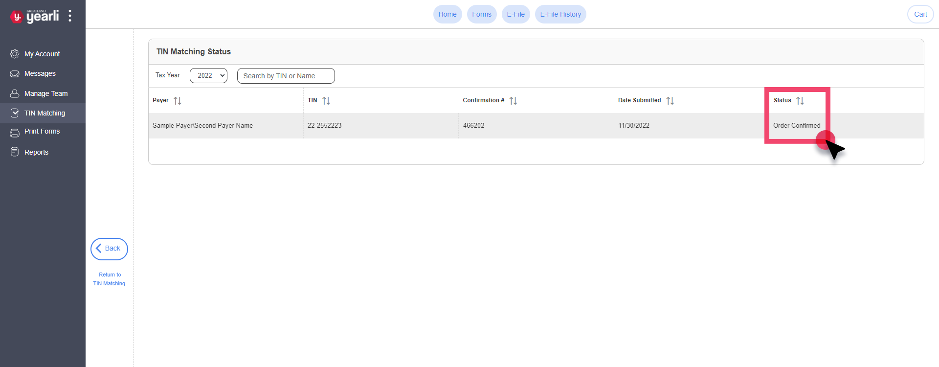 TIN Matching – Yearli Quick Start Guide