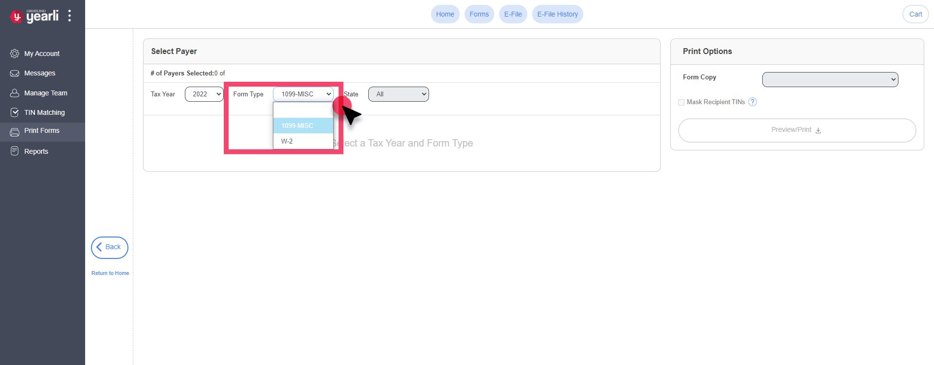 Printing Forms – Yearli Quick Start Guide