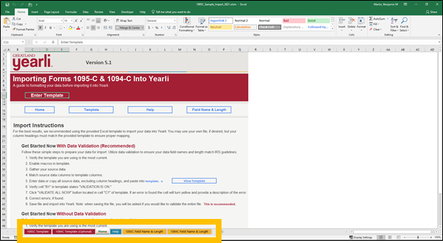 Preparing your 1095 Import Template – Yearli Quick Start Guide